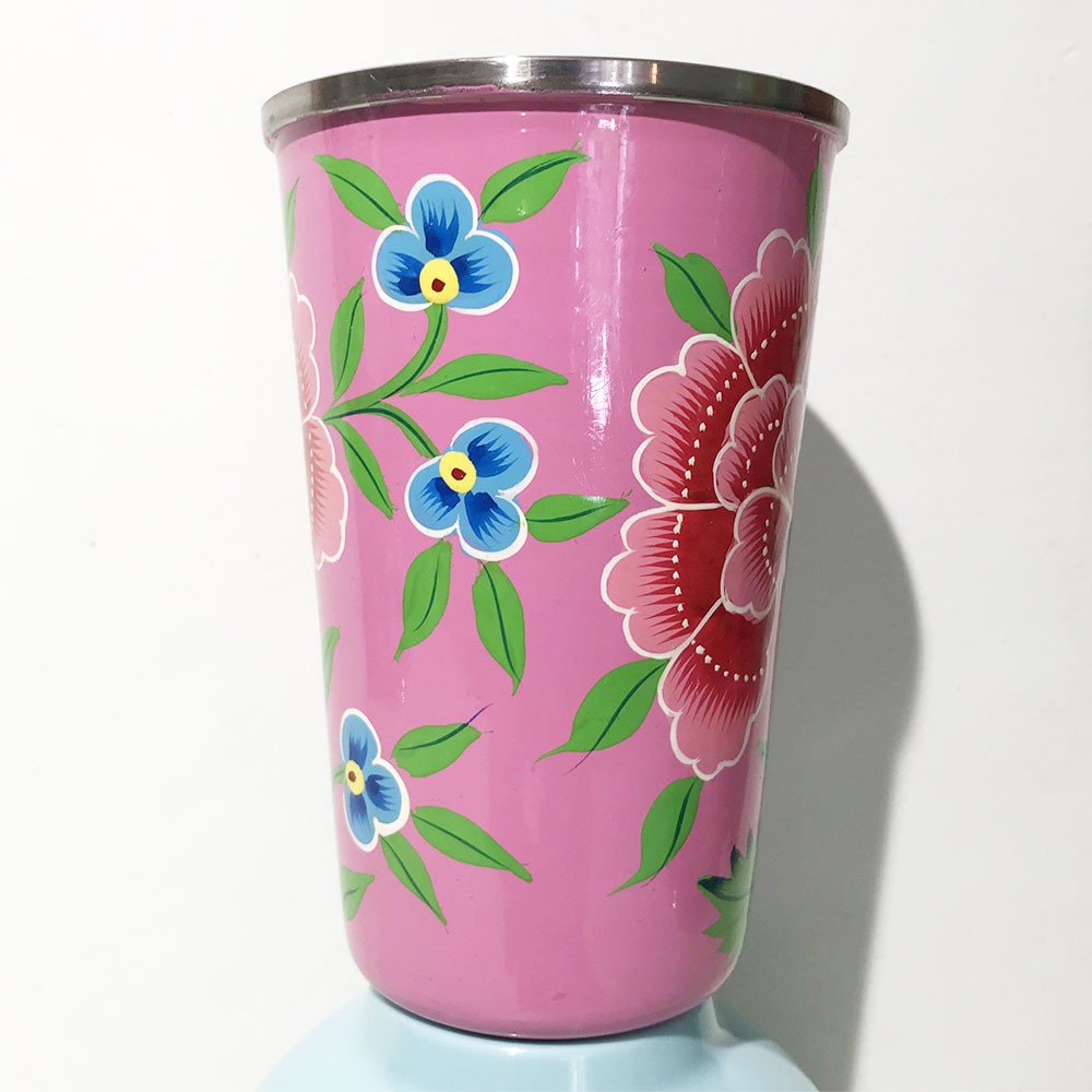 Gobelet émaillé GM Pivoine rose (44)