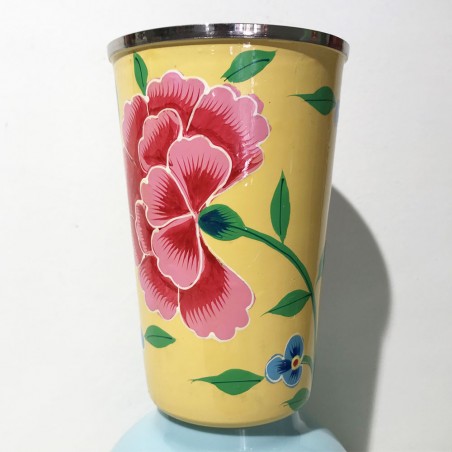 Gobelet émaillé GM Pivoine jaune (49)
